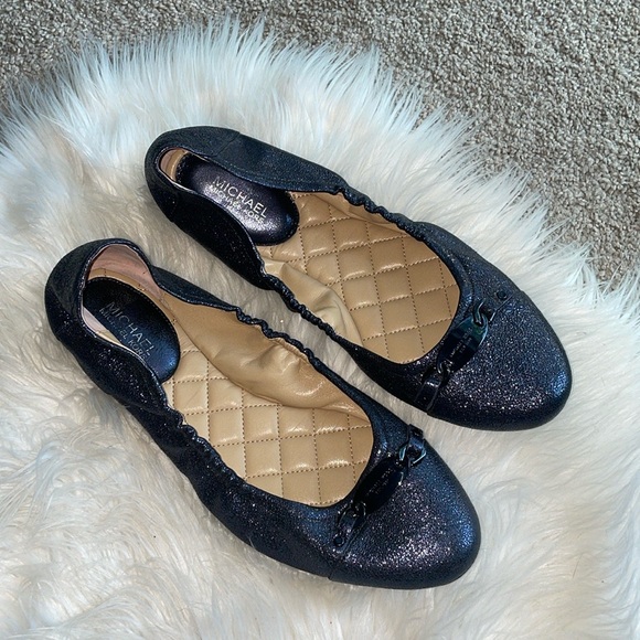 Michael Kors | Shoes | Michael Kors Joyce Navy Blue Metallic Sparkle ...